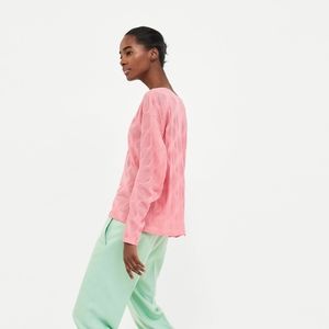 Zara | Tops | Zara Pink 6s Vibe Long Sleeve Textured Tshirt | Poshmark
